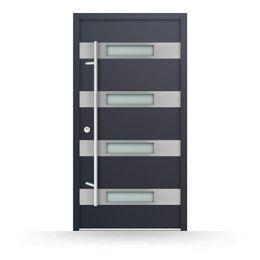Stahlt&uuml;r 100 x 200 cm, Anthrazit, DIN links nach innen &ouml;ffnend, Stahl-Aluminium, Modell Stralsund, individuell konfigurierbar