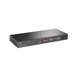 TP-LINK TL-SL1218MP, Switch schwarz, 16-Port-10/100Mbit/s-+2-Port-Gigabit- Unmanaged PoE-Switch