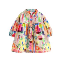 next Kleid Mädchen Größe 86 creme / royalblau / hellgelb / hellorange