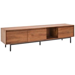 Livetastic Lowboard , Honig , Holz, Metall , Mangoholz , massiv , Holz , 180x45x40 cm , Wohnzimmer, Wohnwände, Lowboards