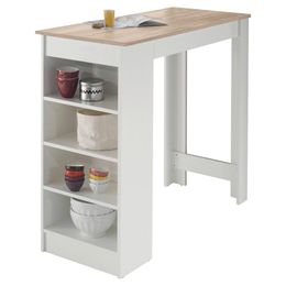 Mid.you Bartisch , Weiß, Eiche , Holzwerkstoff , rechteckig , eckig, Wange , 50x103x115 cm , Stauraum , Esszimmer, Tische, Stehtische