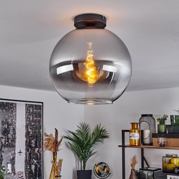 hofstein Koyoto Deckenleuchte Glas 30 cm Chrom, Klar, Rauchfarben, 1-flammig