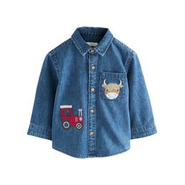 next Shirt Jungen Gr&ouml;&szlig;e 74 blue denim / mokka / rot / wei&szlig;