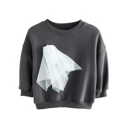 next Sweatshirt M&auml;dchen Gr&ouml;&szlig;e 74 dunkelgrau / wei&szlig;