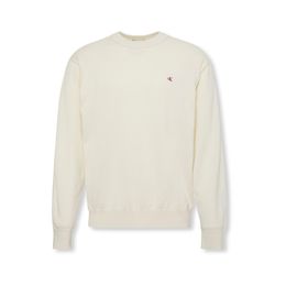 Calvin Klein Jeans Sweater 'Monogram Embroidery Relaxed' male size S Wool white