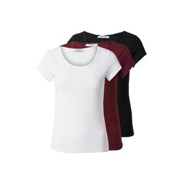 ABOUT YOU T-Shirt 'Madlin' Damen Gr&ouml;&szlig;e XS dunkelrot / schwarz / wei&szlig;