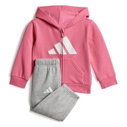 adidas Sportswear Trainingsanzug Jungen Größe 86 graumeliert / hellpink / weiß