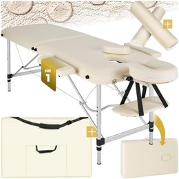 TecTake&reg; 2 Zonen Massageliege-Set, Breite 61 cm, Polsterung 4 cm, mit Aluminiumgestell, 210 x 95 x 89 cm