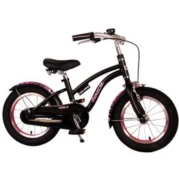 TPFSports Miracle Cruiser Kinderfahrrad - M&auml;dchen - 14 Zoll - R&uuml;cktritt + Handbremse - Mattschwarz