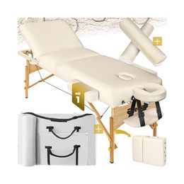 TecTake&reg; 3 Zonen Massageliege-Set, Breite 70 cm, Polsterung 7,5 cm, mit Holzgestell, 218 x 102 x 90 cm