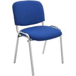 CLP Konferenzstuhl KEN CHROM mit hochwertiger Polsterung und Stoffbezug I Stapelstuhl mit robustem Metallgestell in Chromoptik