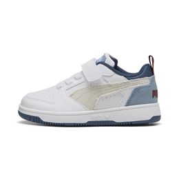 Puma Sneaker 'Rebound V6 Lo Mid-90s' Jungen Gr&ouml;&szlig;e 31 creme / navy / hellblau / wei&szlig;