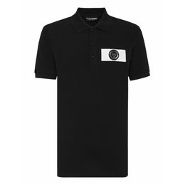 Plein Sport Poloshirt 'Scratch' Herren Gr&ouml;&szlig;e S schwarz / wei&szlig;