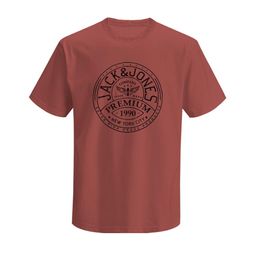 Jack & Jones Premium T-Shirt 'JPRBLUZACK' Herren Gr&ouml;&szlig;e S cranberry / schwarz