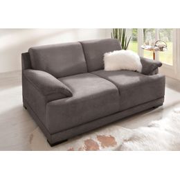 2-Sitzer Home Affaire "Telos, Boxspring-Federung toller Sitzkomfort, zeitlos & komfortabel", grau, B:186cm H:80cm T:96cm, Chenille (100% Polyester);Microfaser-PRIMABELLE (100% Polyester);dicke Luxus-Microfaser in Lederoptik (100% Polyester), Sofas, mit Boxspring-Federung