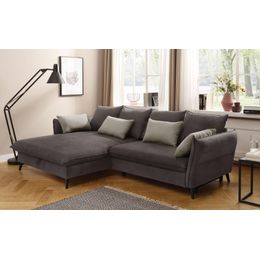 Ecksofa Home Affaire "Tirano, moderne Optik, komfortabel, Breite 274cm,L-Form", braun, B:274cm H:88cm T:170cm, Sofas, Ecksofa, wahlweise mit Bettfunktion und Bettkasten