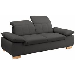 2-Sitzer Home Affaire "Bergamo Multifunktions-Sofa, bequem und komfortabel", braun (dunkelbraun), B:195cm H:77cm T:90cm, Chenille 100% Polyester;Struktur fein ( 100% Polyester);Luxus-Kunstleder;Struktur weich (100% Polyester), Sofas, mit Armlehn-und R&uuml;ckenfunktion, Federkern