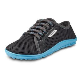 Barfu&szlig;schuh Leguano "LEGUANITO AKTIV", Kinder, Gr. 24, grau (anthrazit), Textil, Schuhe Barfu&szlig;schuh Schn&uuml;rschuh, Halbschuh, Schn&uuml;rer mit speziell entwickelter Halbkugel-Laufsohle