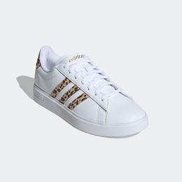 Sneaker adidas Sportswear "GRAND COURT 2.0", Gr. 36, weiß (cloud weiß, magic beige, matte gold), Synthetik, animal-print, Sportlich, Schuhe, mit Leo Print, Design auf den Spuren des adidas Superstar, Topseller