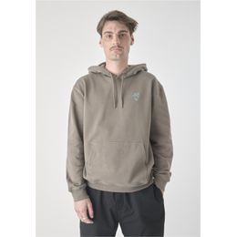 Kapuzensweatshirt Cleptomanicx "Sketch Gull", Herren, Gr. L, braun, 100% Baumwolle, bestickt, normal, ohne Ausschnitt, Sweatshirts, mit toller Stickerei auf der Brust