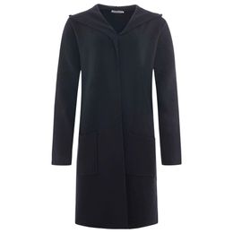 Strickjacke Zwillingsherz ""Janina"", Damen, Gr. L/XL, schwarz, Obermaterial: 50% Viskose, 27% Polyester, 23% Nylon, V-Ausschnitt, Strickjacken, Kapuze, Taschen, Langarm, knielang, ohne Verschluss
