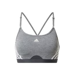adidas Sportswear Sport-BH 'Aeroreact Light-Support 3-Stripes' Damen Gr&ouml;&szlig;e XL/XXL grau / schwarz / wei&szlig;