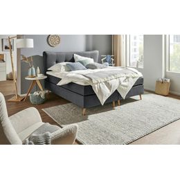 M&ouml;bel Kraft Boxspringbett grau Ma&szlig;e (cm): B: 217 H: 122 &raquo; M&ouml;bel Kraft