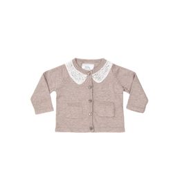 Stellou & Friends Strickjacke M&auml;dchen Gr&ouml;&szlig;e 62/68 beige / wei&szlig;