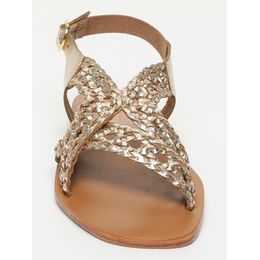 Les BAGATELLES Leder-Sandalen "Nahuel" in Gold - 58% | Größe 40 | Damen-sandalen