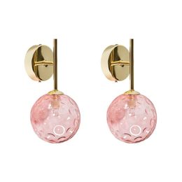 Beliani 2er-Set Wandleuchten ANADYR in Gold/Rosa | Gr.: onesize
