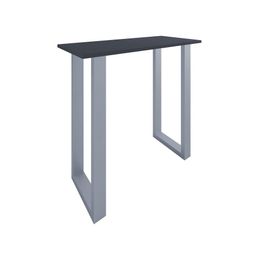 ebuy24 Bartisch Xona silberfarben Anthrazit 110 x 50 cm | Gr.: onesize