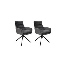ByLiving 2er-Set: Esszimmerstuhl Pura in dunkelgrau | Gr.: onesize