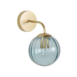 Beliani Wandleuchten BOOMI in Blau/Gold - (W) 15 x (H) 28 x (L) 22 cm | Gr.: onesize