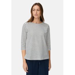 Camel Active 3/4-Arm T-Shirt mit Seitenschlitzen in Nachtblau gestreift | Gr.: XXS