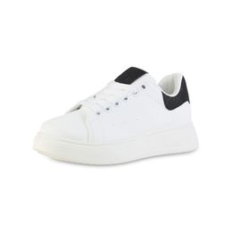 VAN HILL Plateau Sneaker Bianca in Weiss Schwarz | Gr.: 41