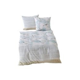 Traumschlaf Bettw&auml;sche M&ouml;wen in blau | Gr.: 155 x 220 + 80 x 80 cm