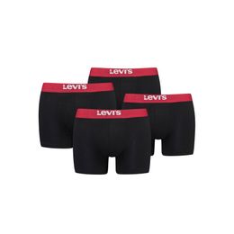 Levi's Levi ́s Boxershorts MEN SOLID BASIC BOXER BRIEF ORGANIC CO 4er Pack in Black/Red | Gr.: M