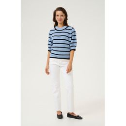 Kaffe Strickpullover KAevelyn Regular fit in Soft Chambray / Black Stripe | Gr.: L