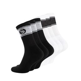 Stark Soul&reg; Stark Soul 6 Paar Sportsocken im RETRO Design - Frotteesohle in Schwarz / Weiss | Gr.: 35-38