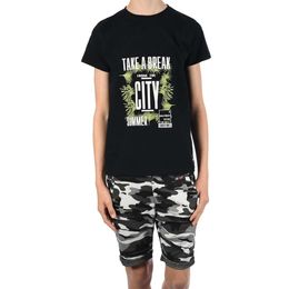 BEZLIT 2.tlg. Trikoset in Schwarz / Camouflage | Gr.: 134