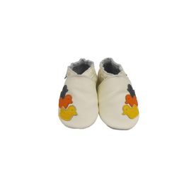 Bemesu Wei&szlig;e Baby-Leder-Laufschuhe, komfortabel mit rutschfester Sohle - Entenmuster | Gr.: 20/21