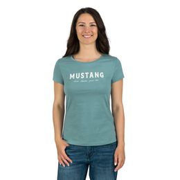 Mustang T-Shirt Alexia C Logo in T&uuml;rkis | Gr.: XXL