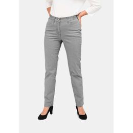 GOLDNER Kurzgr&ouml;&szlig;e: Denimhose mit Stretchkomfort in hellgrau | Gr.: 20