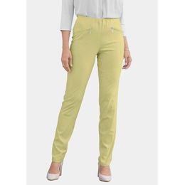 GOLDNER Schlupfhose LOUISA mit Steppn&auml;hten in erbsengr&uuml;n | Gr.: 50