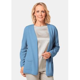 GOLDNER Cardigan in langer offener Form in himmelblau | Gr.: 50