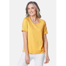 GOLDNER Knitterarmes Shirt mit Elasthan in zitronengelb | Gr.: 38