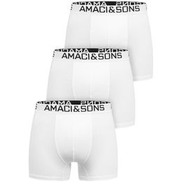 Amaci&Sons Amaci&Sons 3er Pack Boxershorts DUSTIN in Wei&szlig;/Wei&szlig; | Gr.: XXXL