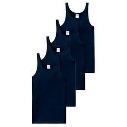 Schiesser Unterhemd / Tanktop Cotton Essentials Feinripp in Navy | Gr.: XL