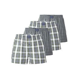 Tom Tailor Web-Boxershorts 4er Pack in Blau/Grün/Weiß | Gr.: M
