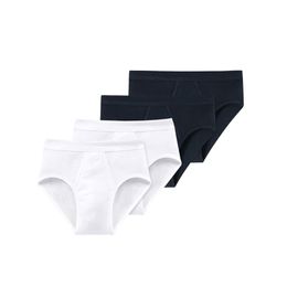 Schiesser Slip 4er Pack in Wei&szlig;/Blau | Gr.: 3XL